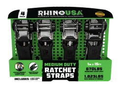 1in x 15ft Medium Duty Ratchet Straps